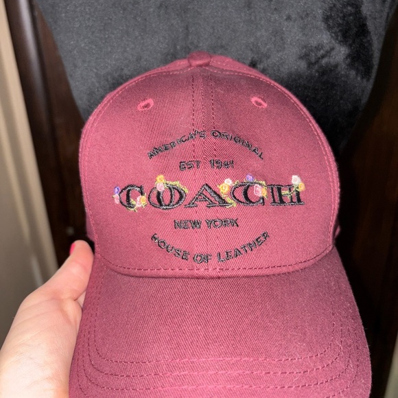 Coach | Accessories | Coach Maroon Adjustable Cap | Poshmark